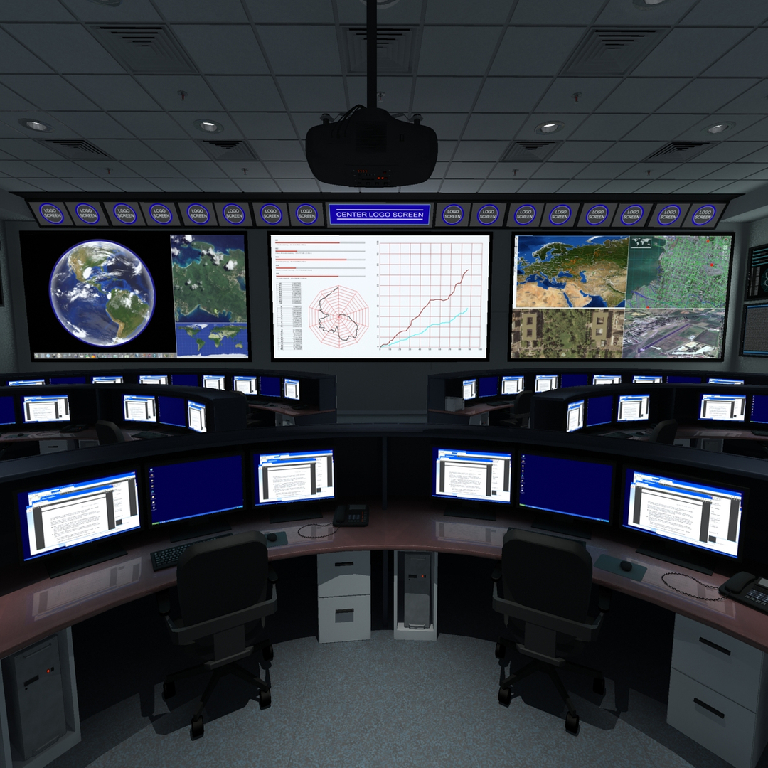 3d command center office room model
