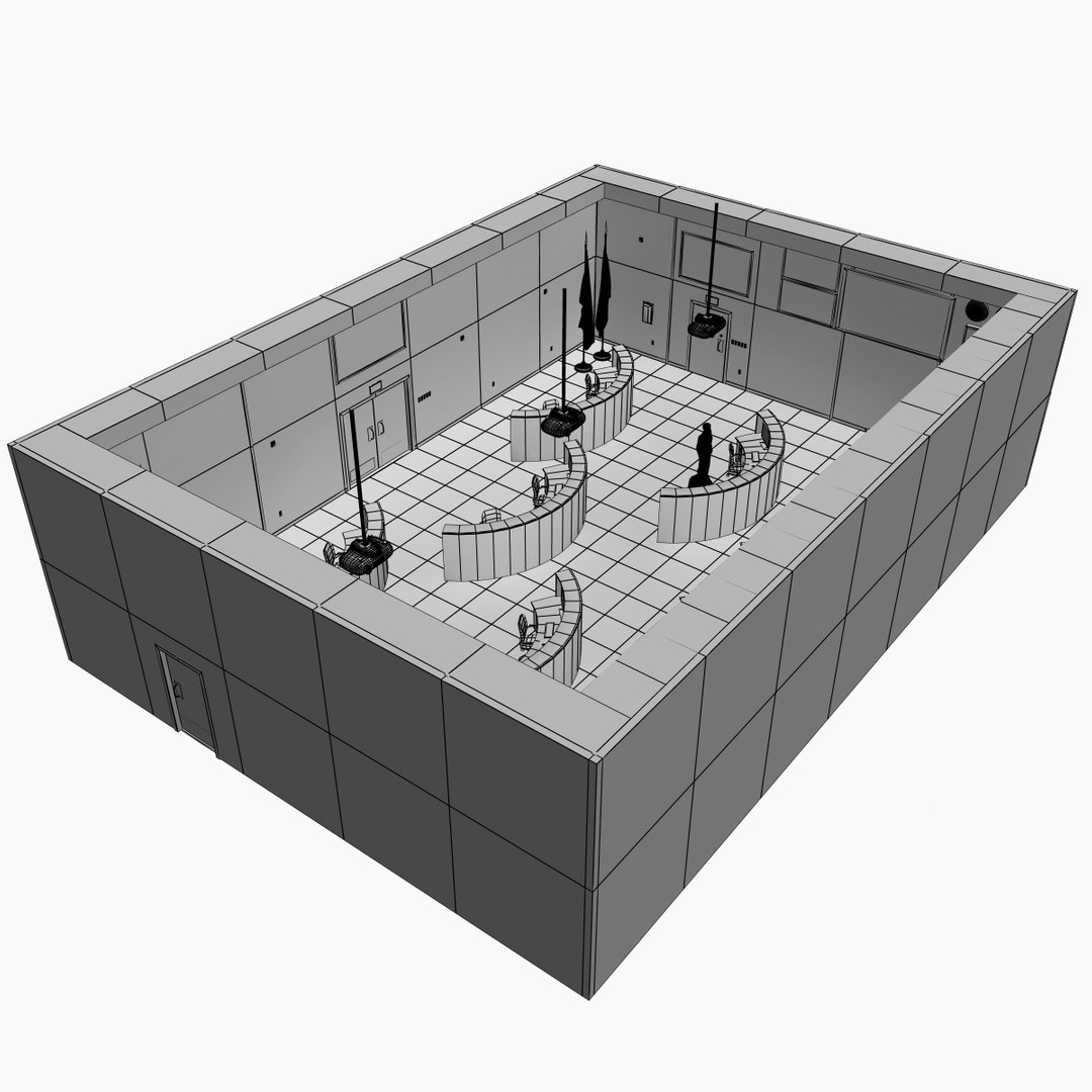 3d command center office room model