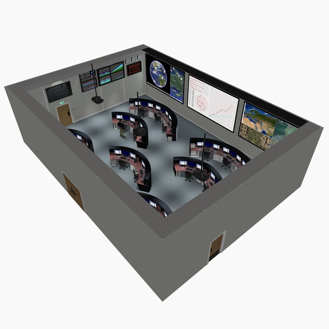 3d command center office room model