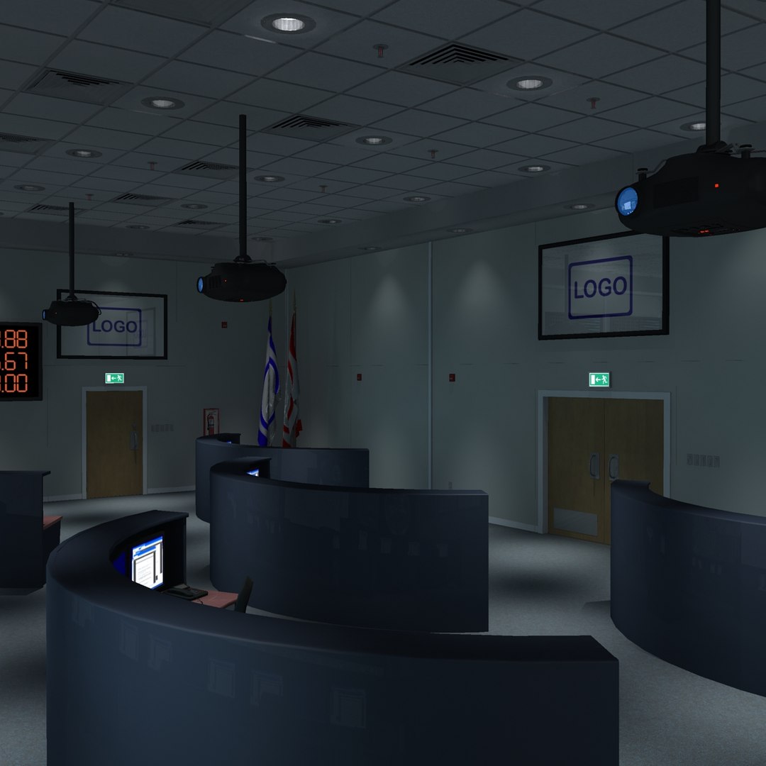 3d command center office room model