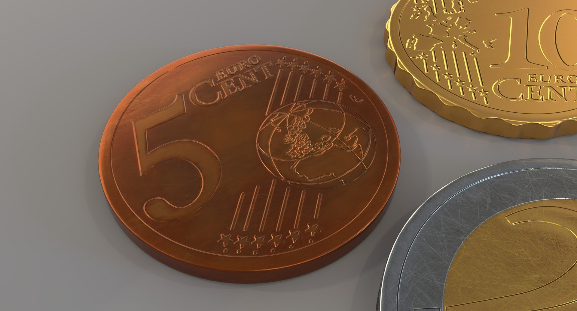 3D Blender Coins Euro Model - TurboSquid 1359753