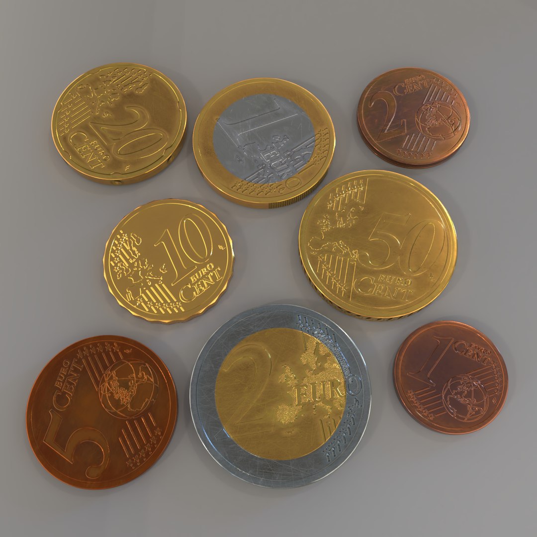 3D Blender Coins Euro Model - TurboSquid 1359753