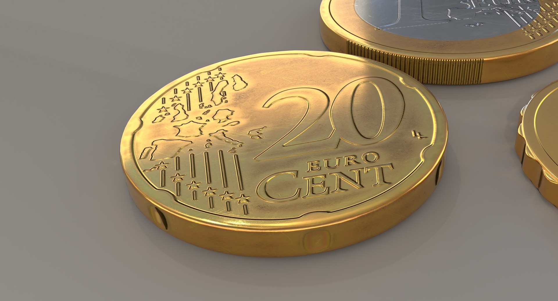 3D Blender Coins Euro Model - TurboSquid 1359753