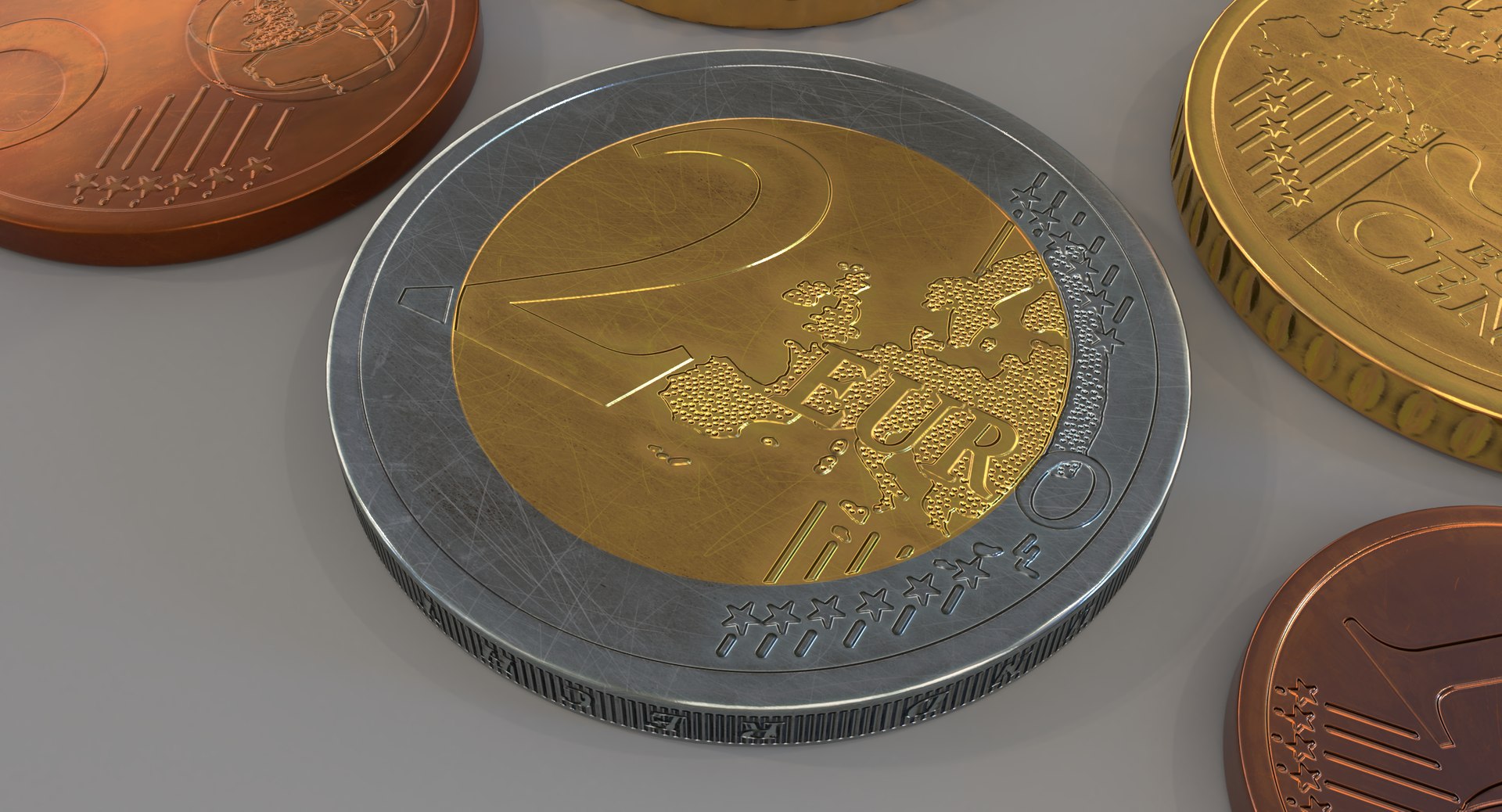3D Blender Coins Euro Model - TurboSquid 1359753