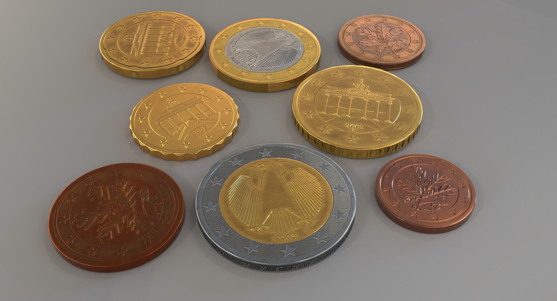 3D Blender Coins Euro Model - TurboSquid 1359753