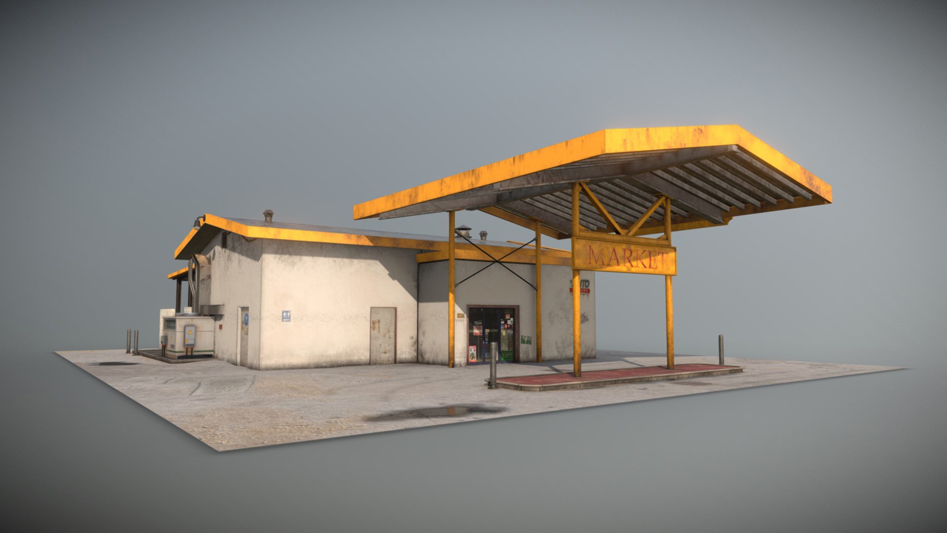 3D Gas Station PBR Model - TurboSquid 2145372