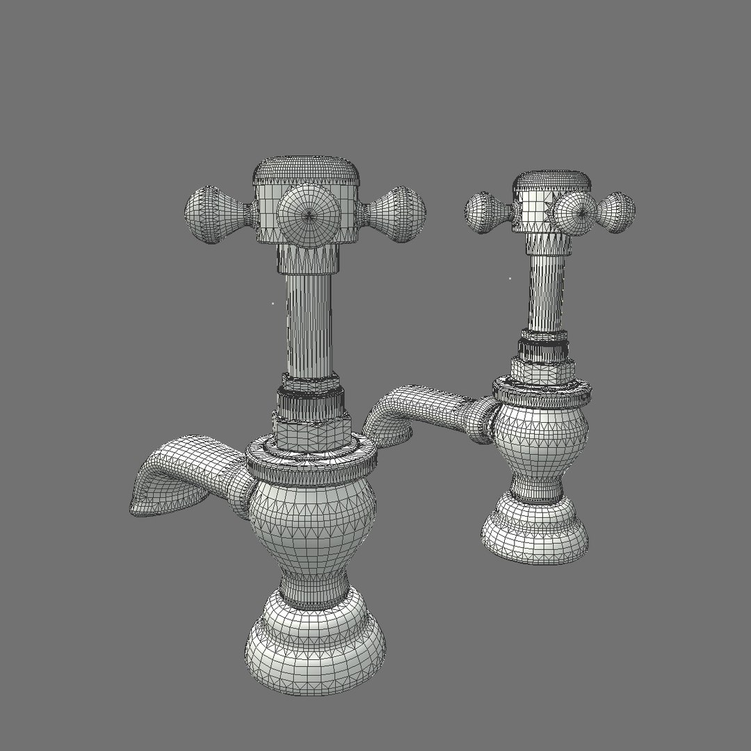 brass victorian taps 3d model