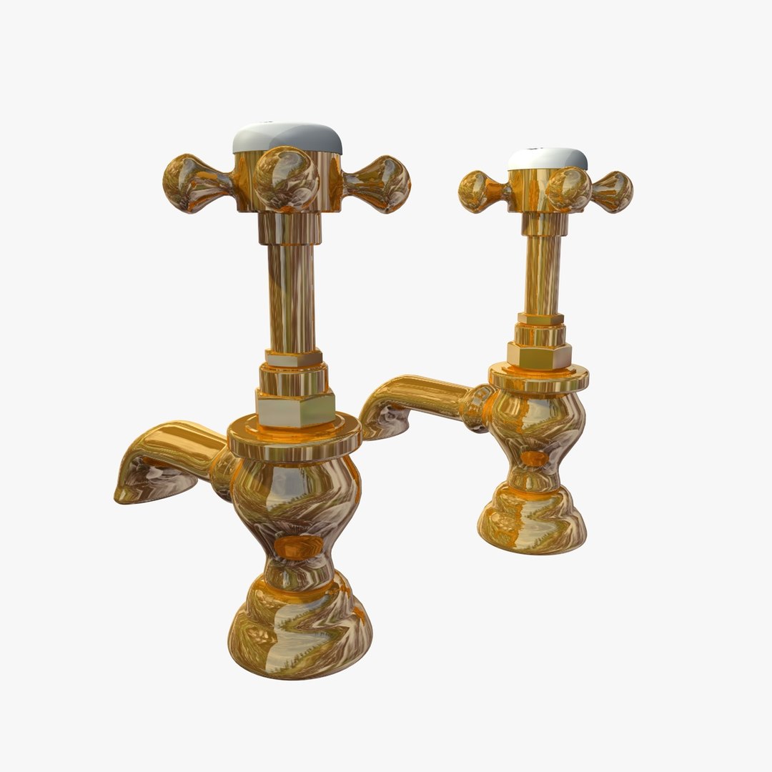 brass victorian taps 3d model
