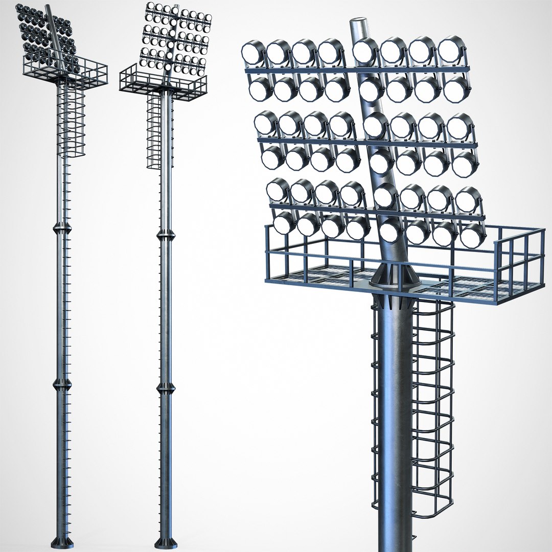 3D Stadium Light Tower - TurboSquid 2017113