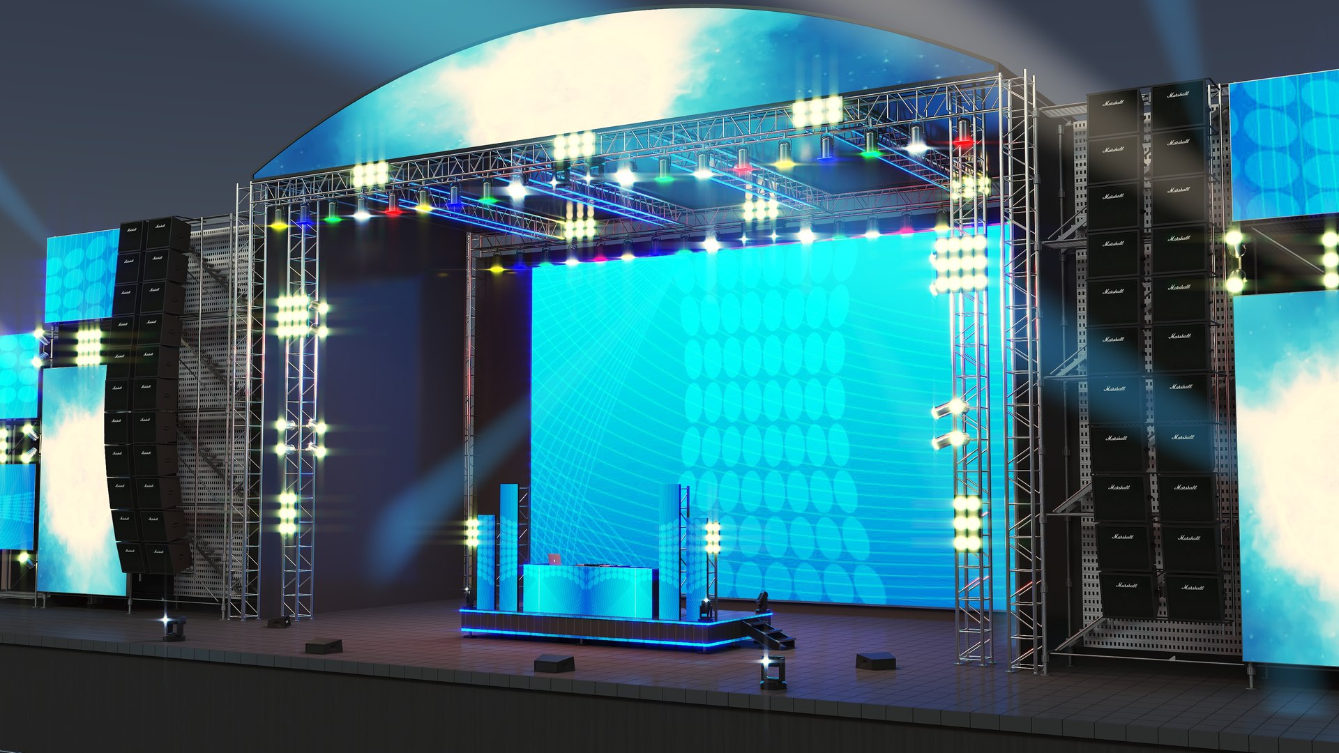 Mega Stage DJ Set -Day And Night Model - TurboSquid 1895221