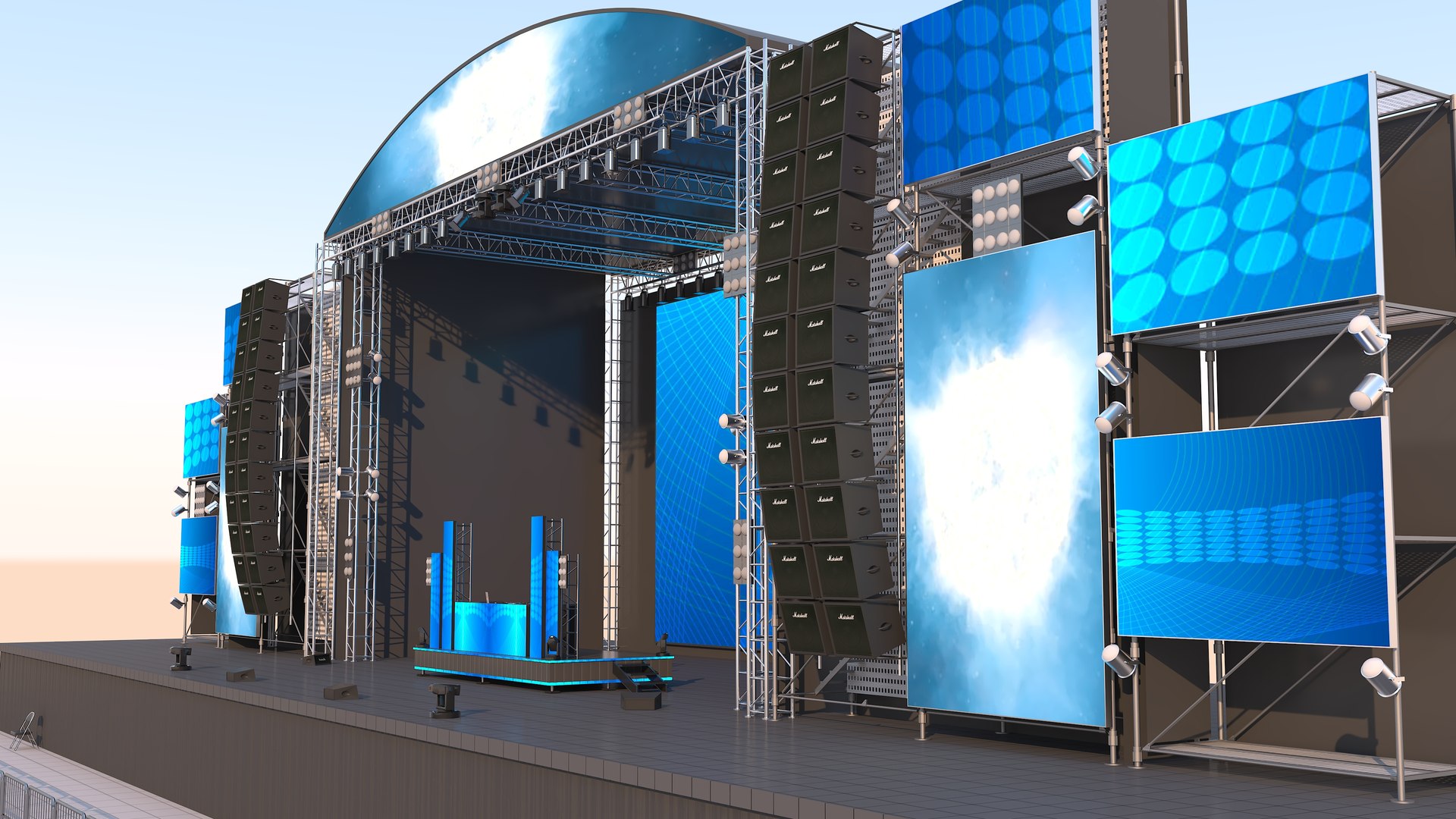 Mega Stage DJ Set -Day And Night Model - TurboSquid 1895221