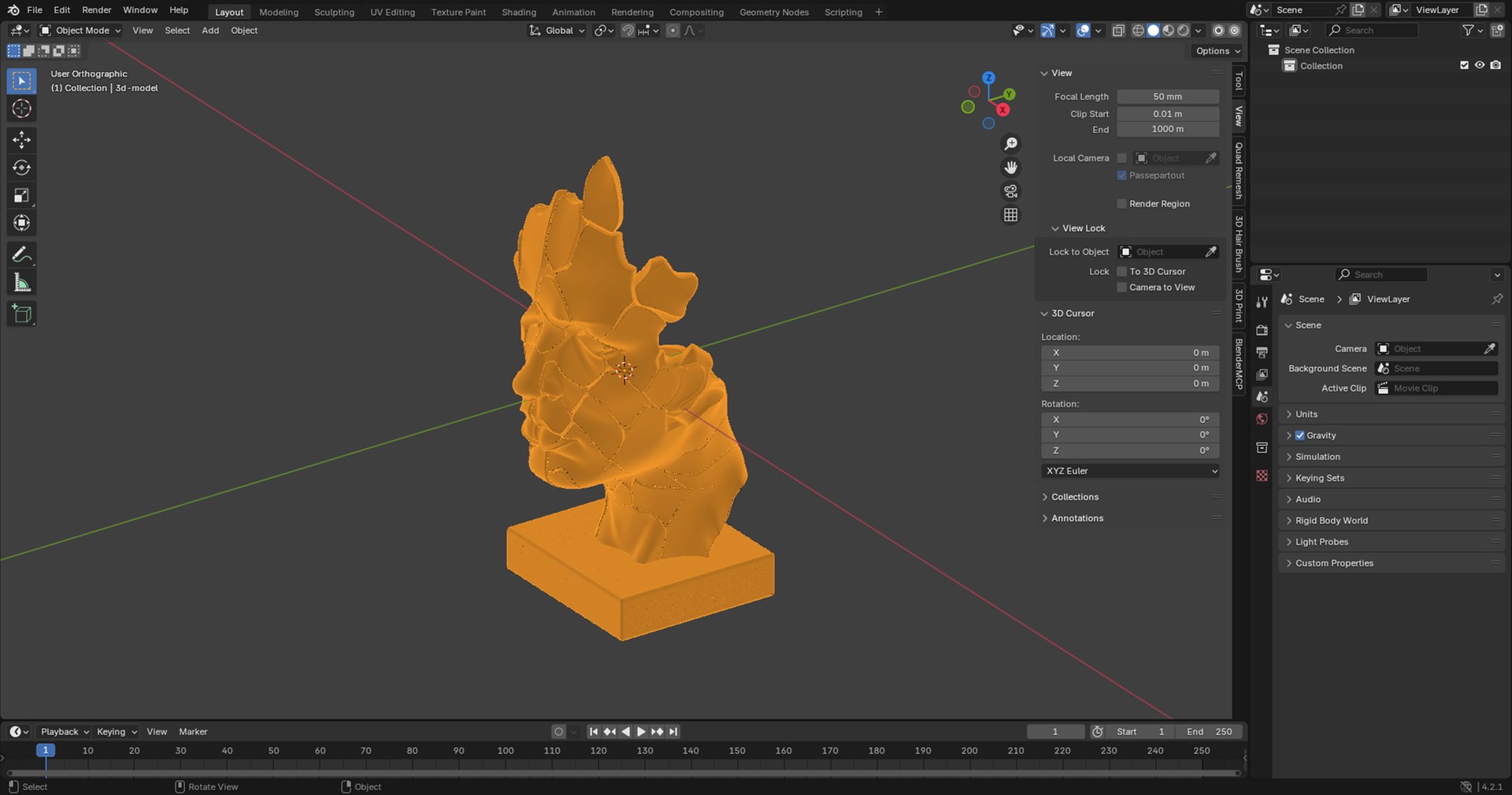 Abstract Face Sculpture 3D Print Model Modern Art Model - TurboSquid ...