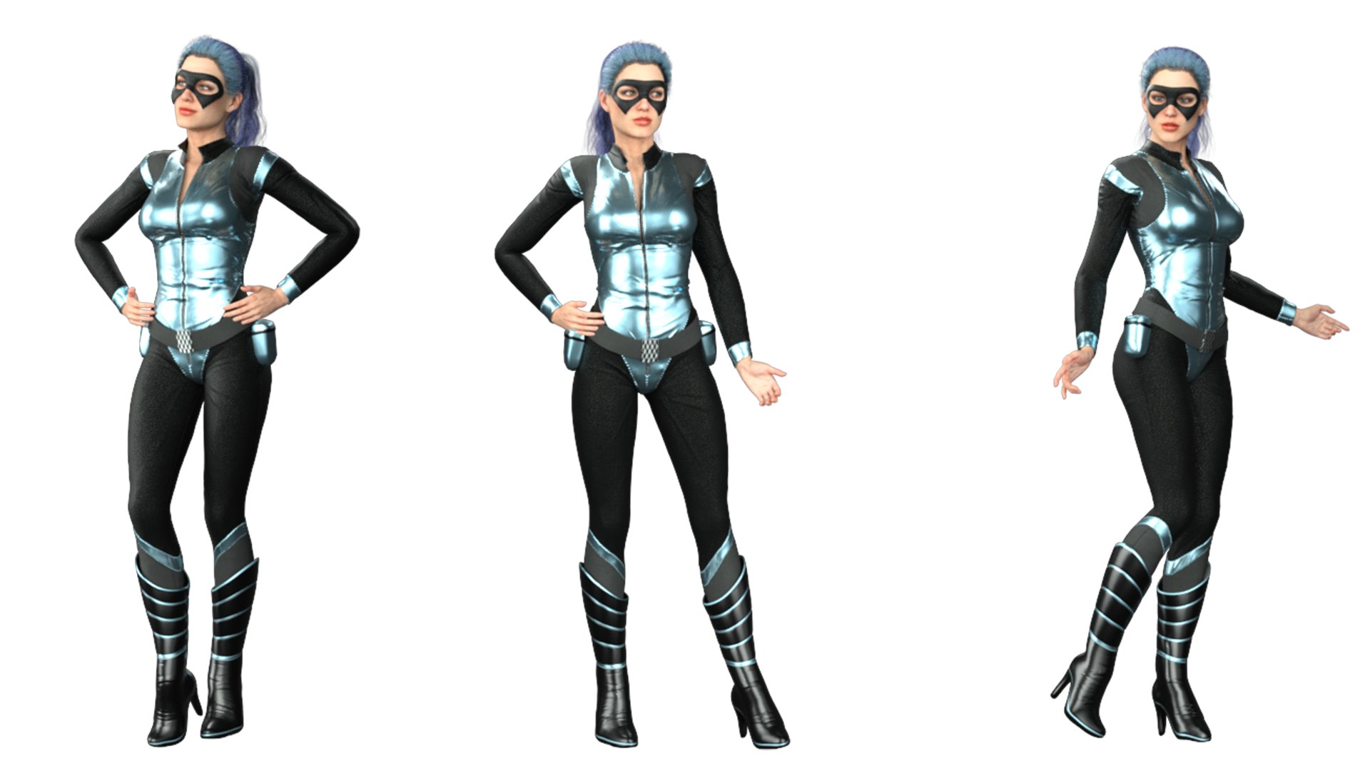 Realistic Rigged Super Fighter Girl-Shila Character 3D Model 3D Model ...