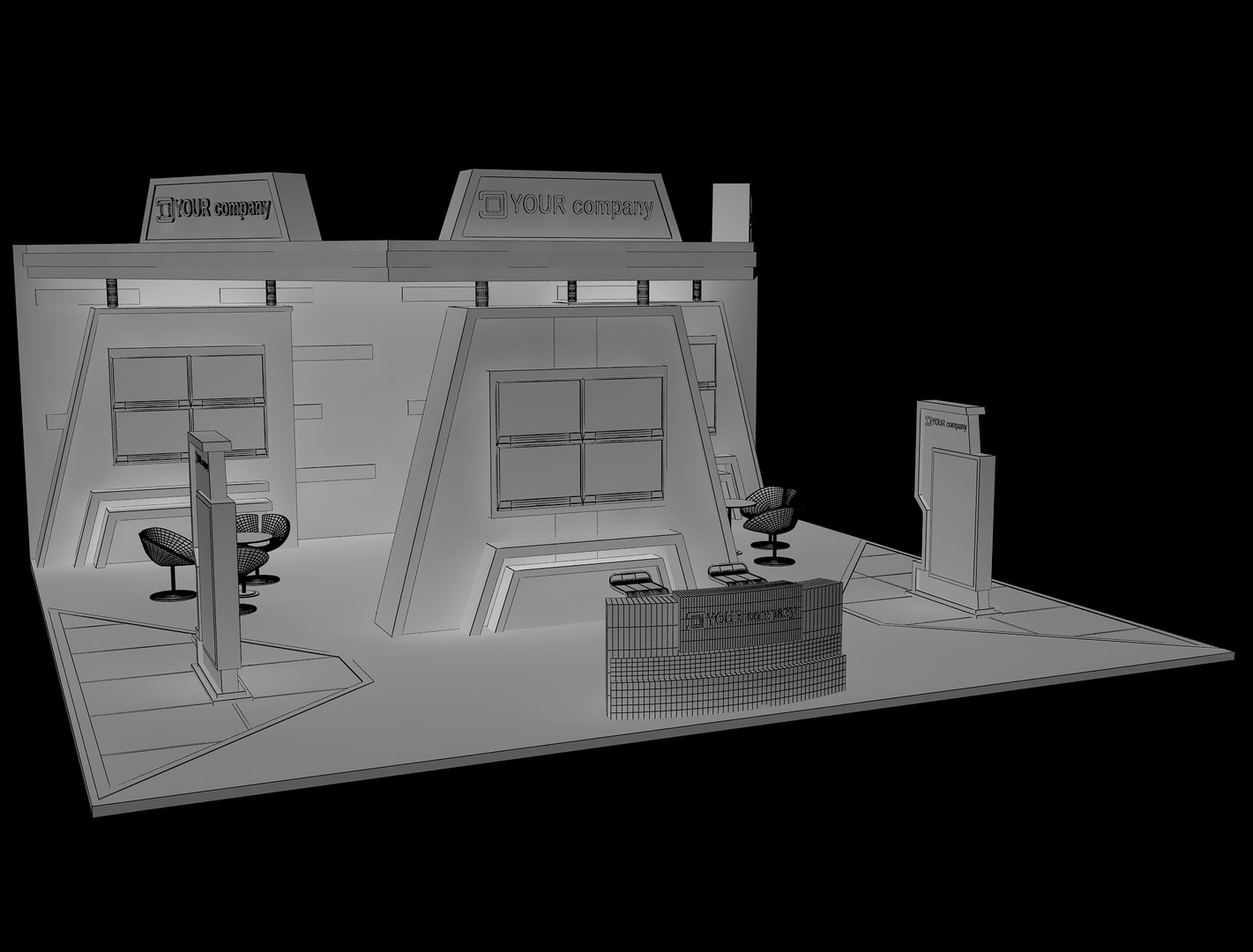 3D Booth Exhibition Stand A597b - TurboSquid 1788399