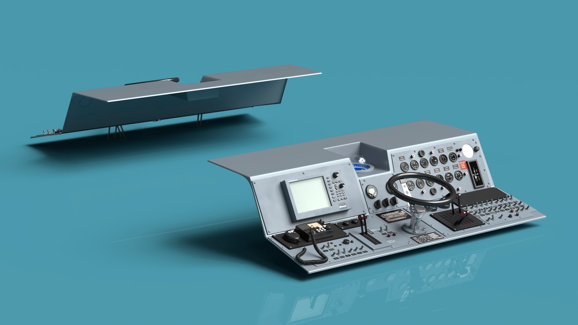 Ship Bridge Control Panel Model - TurboSquid 2264710