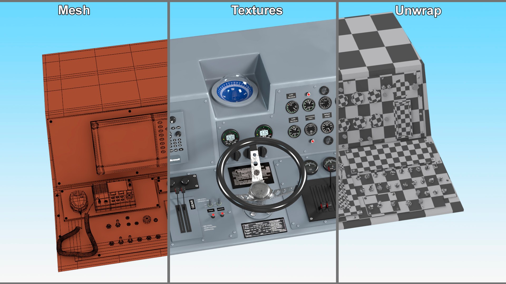 Ship Bridge Control Panel Model - TurboSquid 2264710