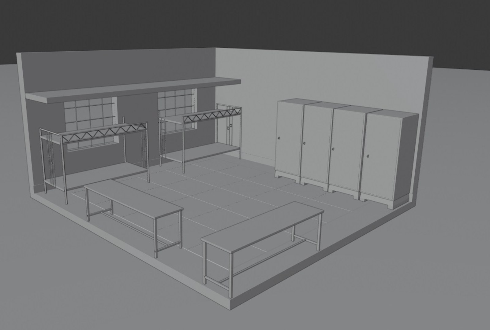 3D Model Dorm Room - TurboSquid 1592819