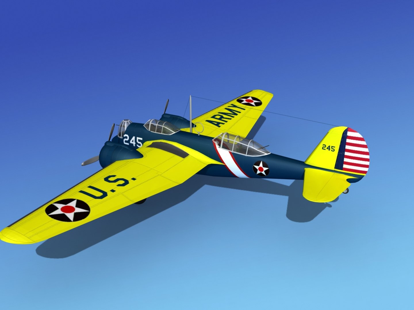 Propellers Martin B-10 Bomber 3d Model