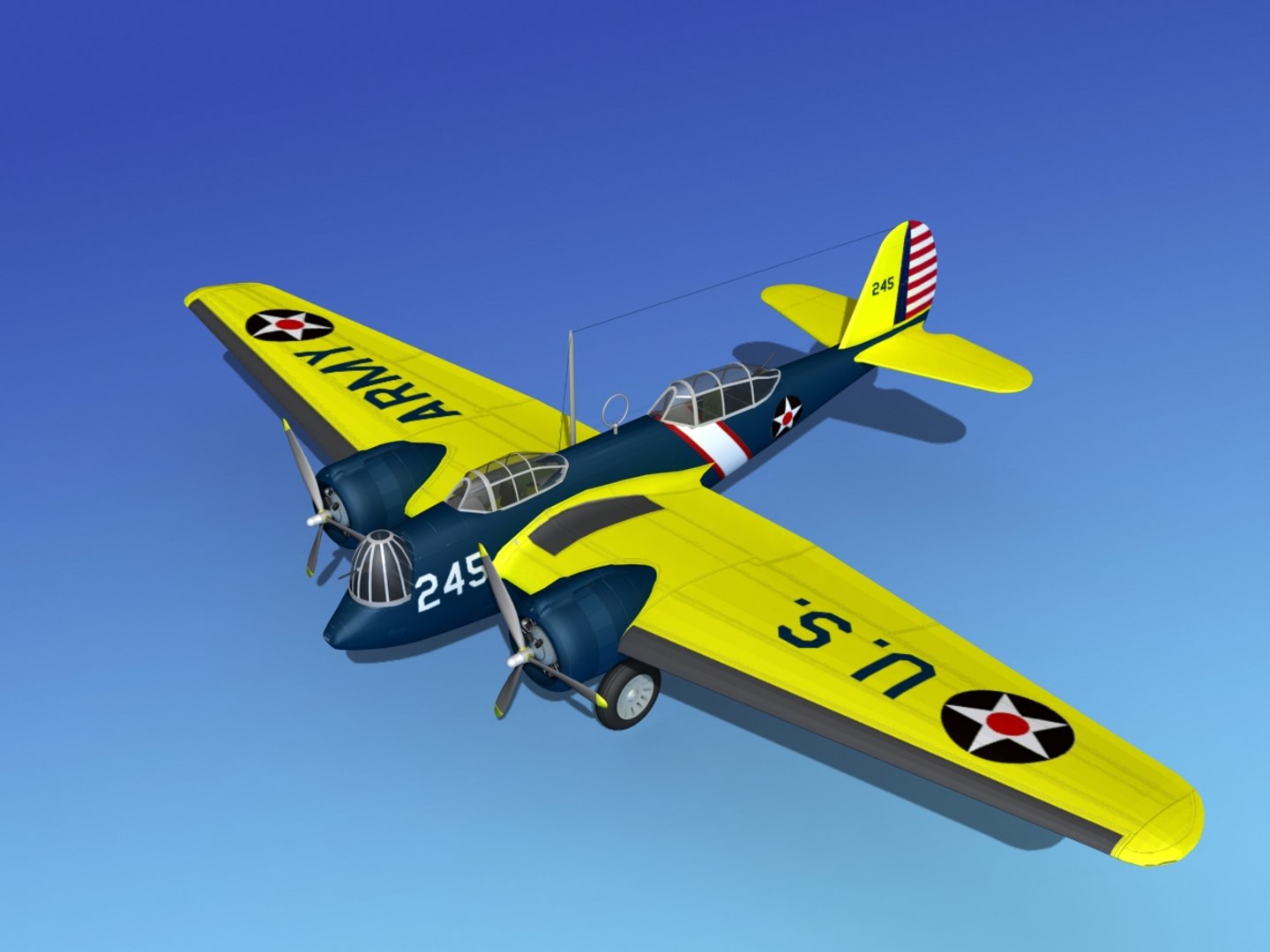 Propellers Martin B-10 Bomber 3d Model