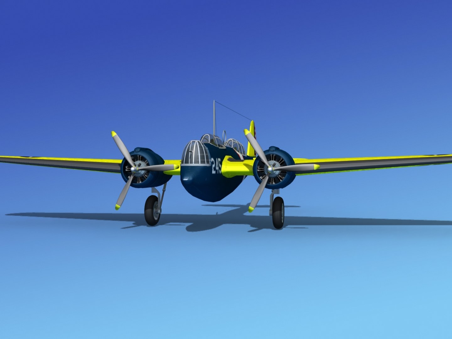 Propellers Martin B-10 Bomber 3d Model