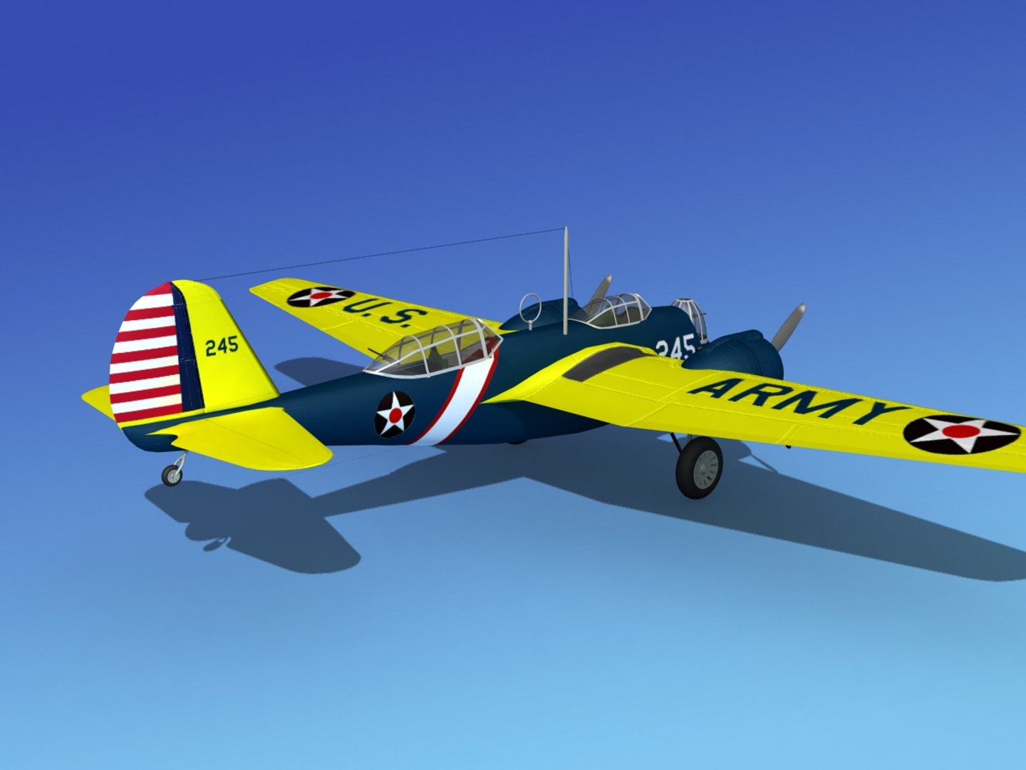 Propellers Martin B-10 Bomber 3d Model