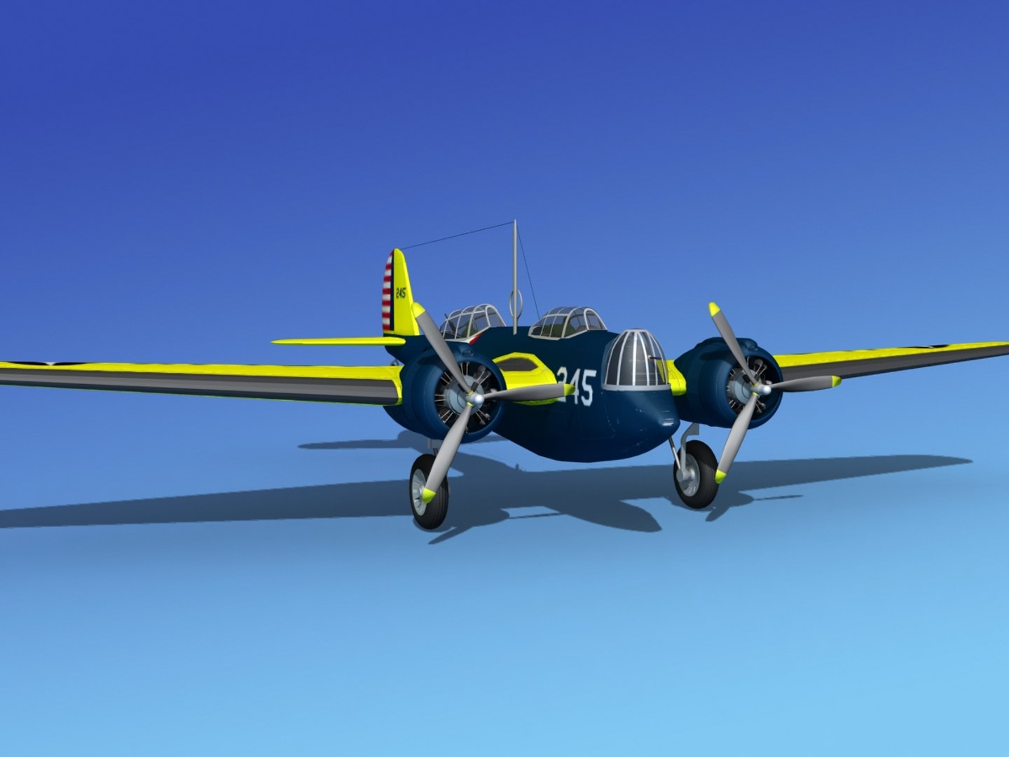 Propellers Martin B-10 Bomber 3d Model
