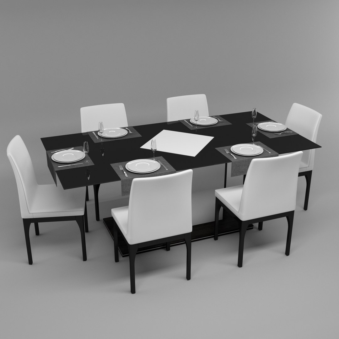 3d Model Table Chair