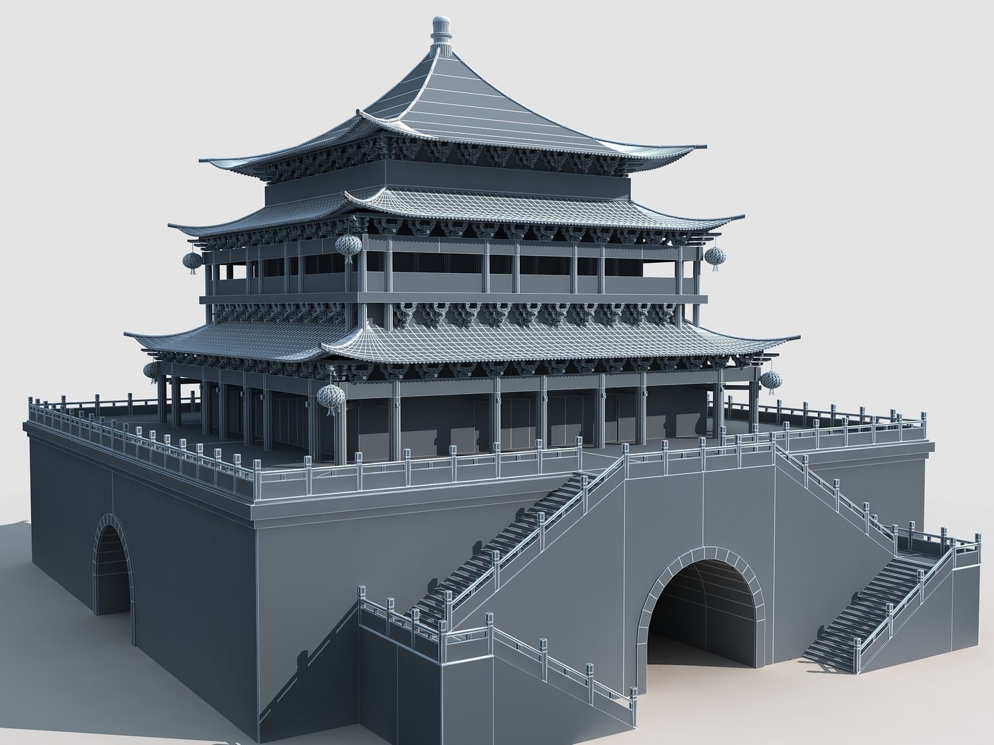 3D Building Of Chinese Ancient City 2 - TurboSquid 2057351