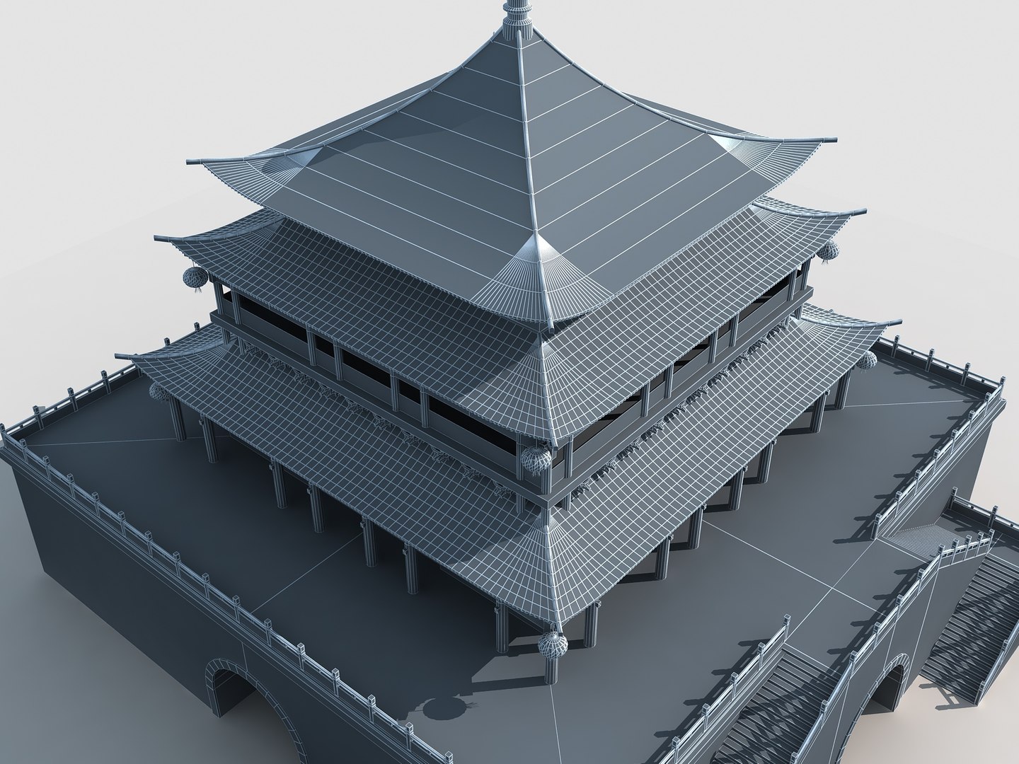 3D Building Of Chinese Ancient City 2 - TurboSquid 2057351
