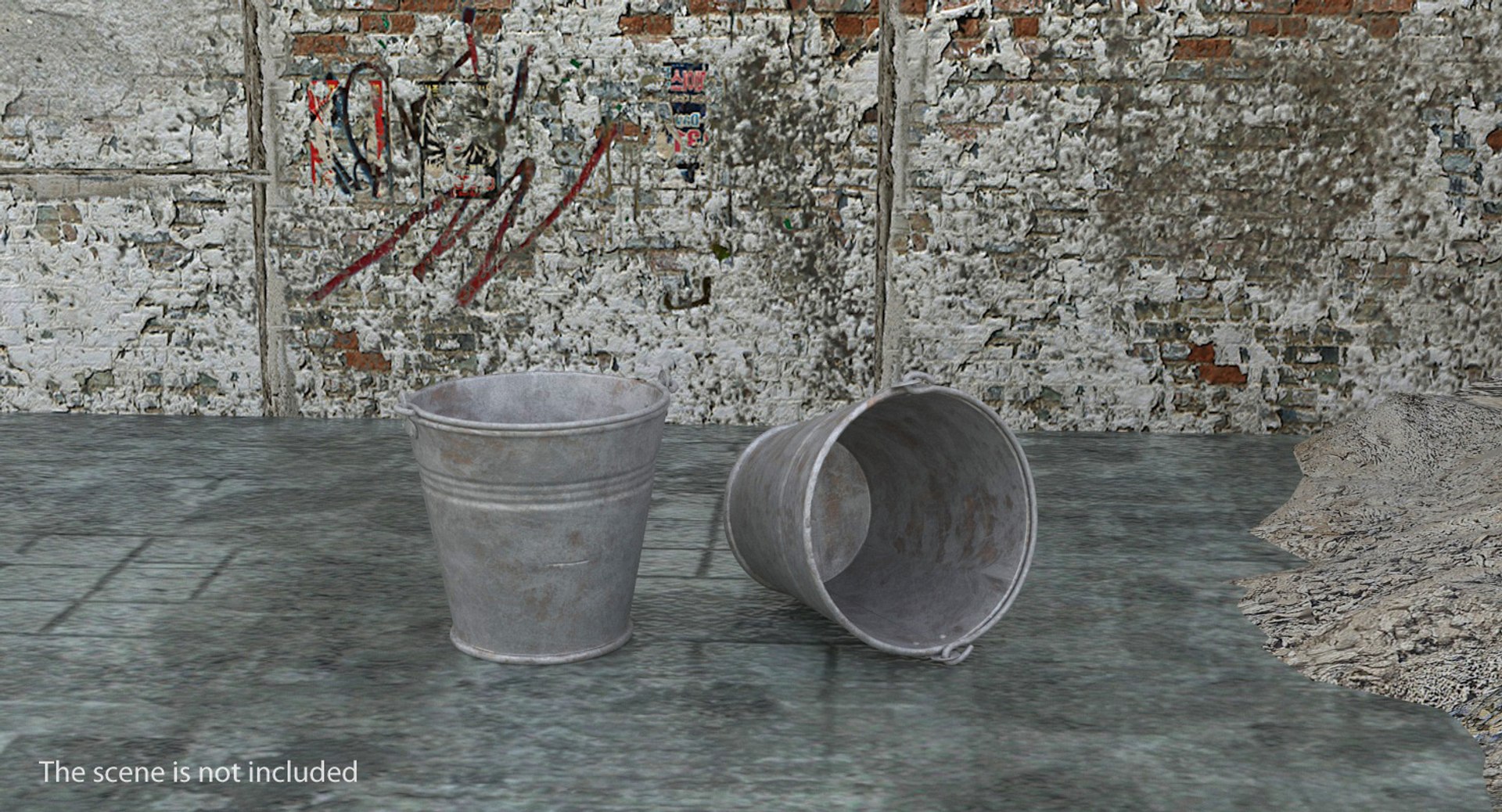 3D Model Buckets Old Metal - TurboSquid 1388227