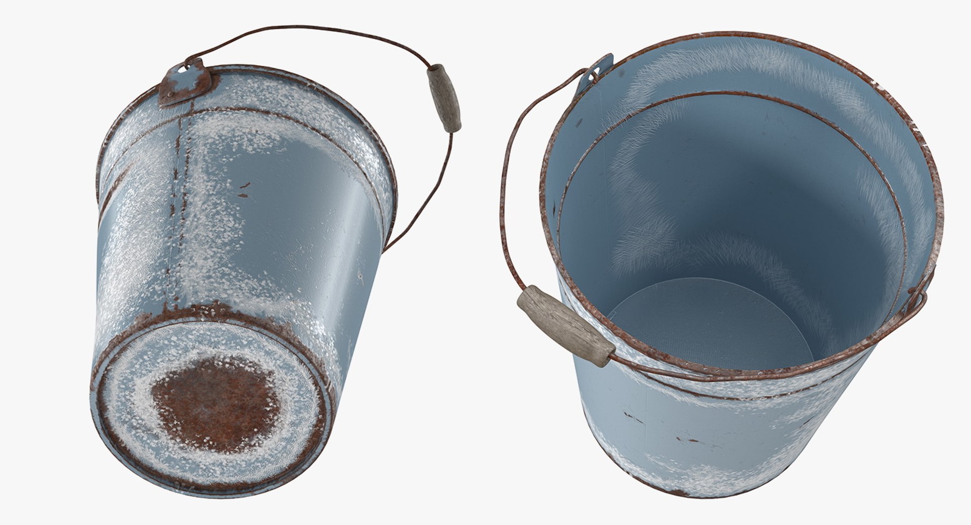 3D Model Buckets Old Metal - TurboSquid 1388227