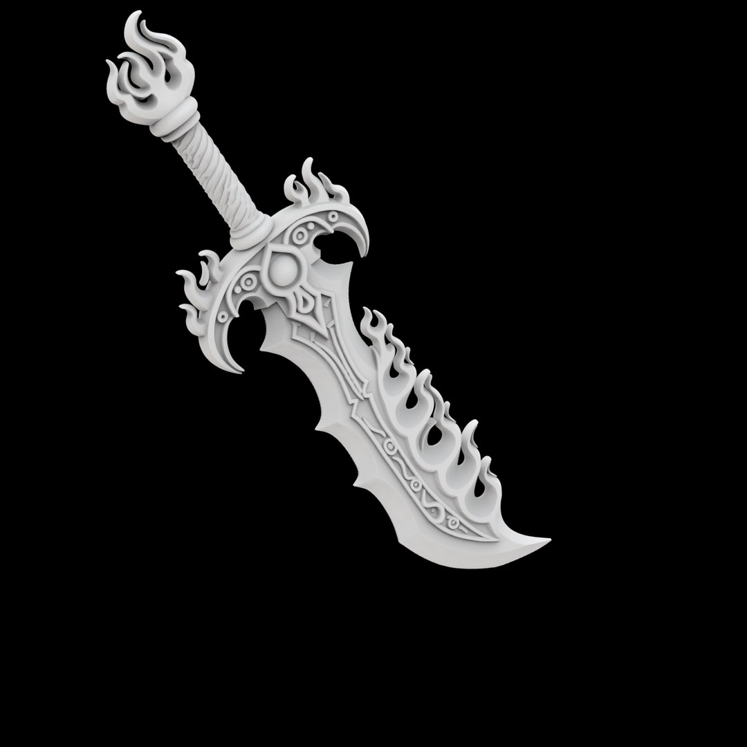 Flame Blade Fantasy Sword 3D Printable Model 3D Model - TurboSquid 2462616