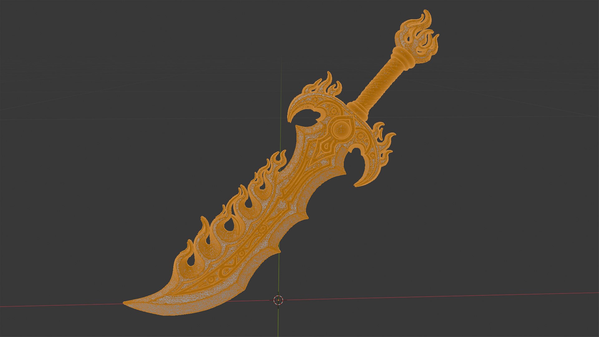 Flame Blade Fantasy Sword 3D Printable Model 3D Model - TurboSquid 2462616