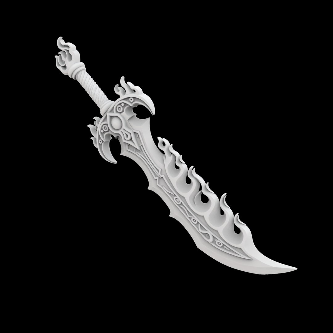 Flame Blade Fantasy Sword 3D Printable Model 3D Model - TurboSquid 2462616