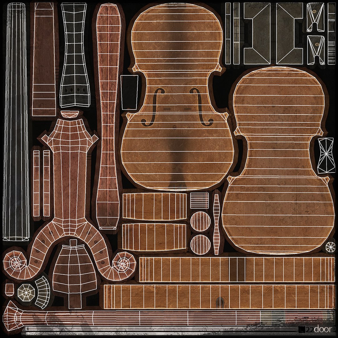 violin normal 3d model