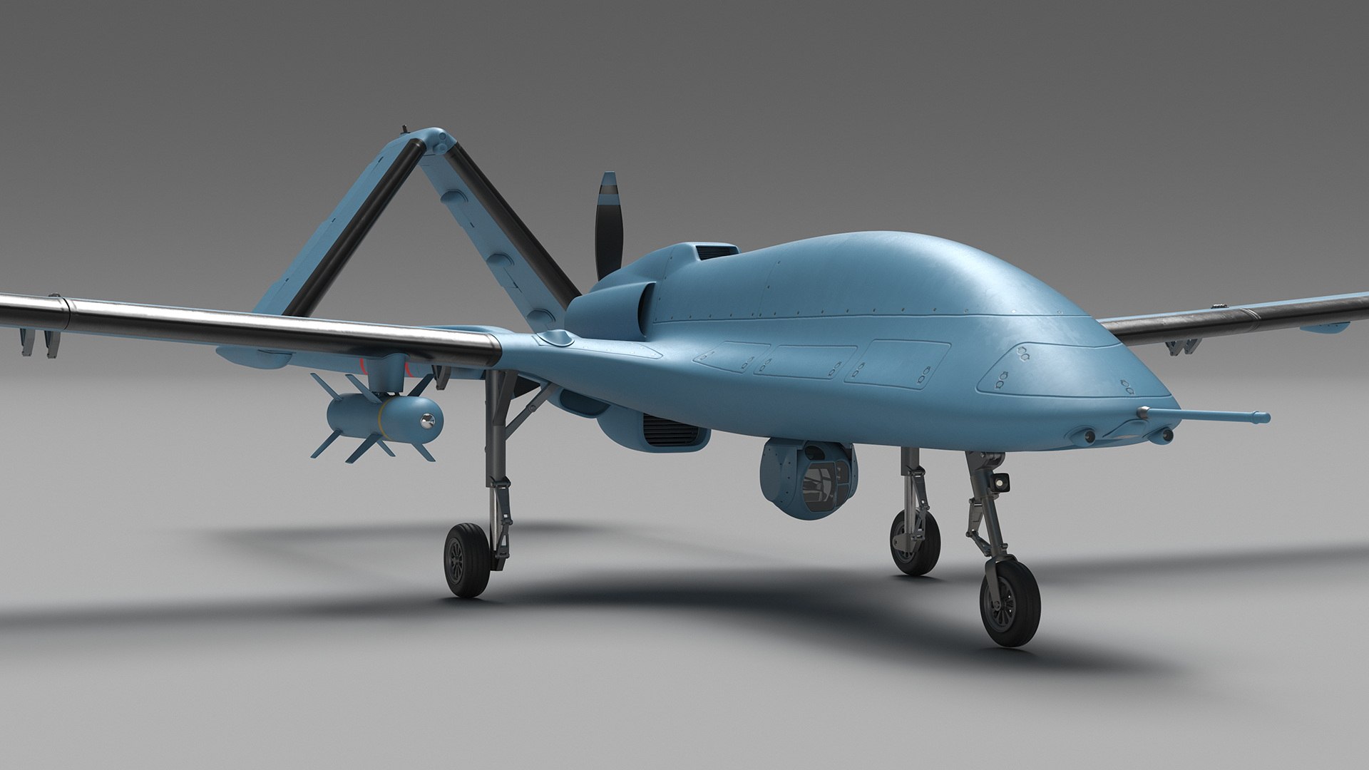 Armed Combat Drone Blue Rigged For Cinema 4D 3D Model - TurboSquid 2279031
