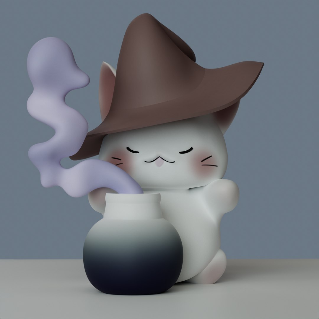 Stylized Cat With Potion Stl Model 3D Model - TurboSquid 2410817