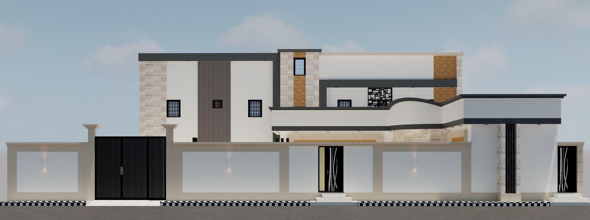 3D Modern Residential Building Facade In KSA - TurboSquid 2050822