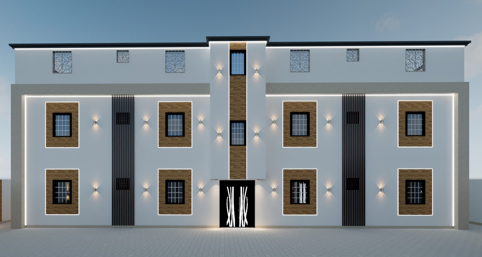 3D Modern Residential Building Facade In KSA - TurboSquid 2050822