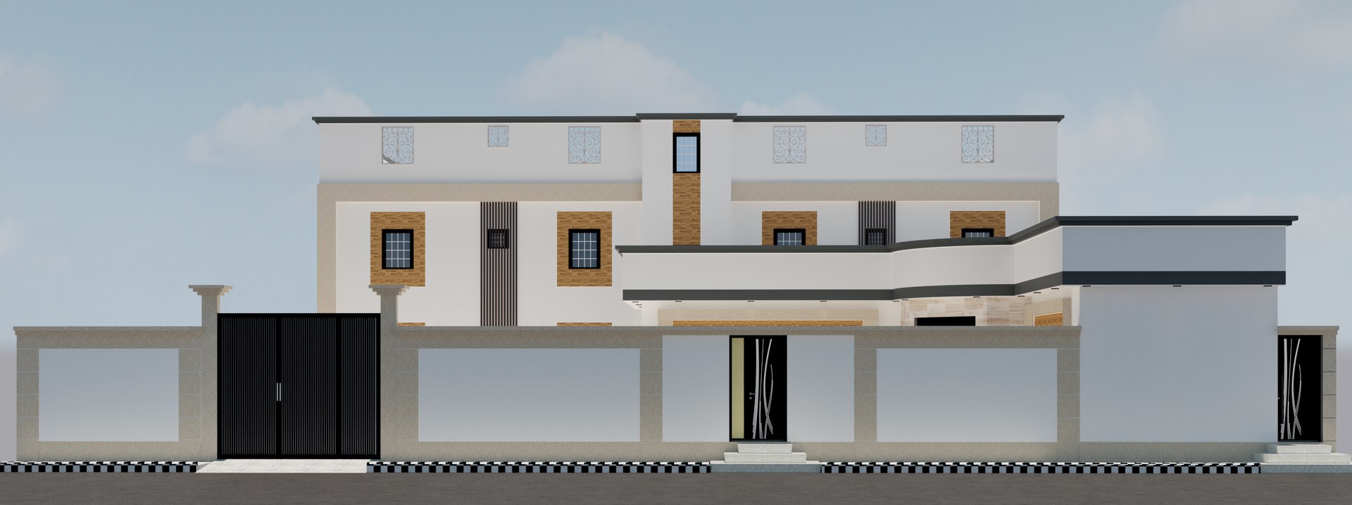 3D Modern Residential Building Facade In KSA - TurboSquid 2050822