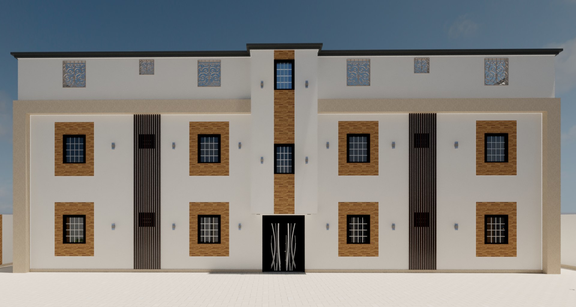 3D Modern Residential Building Facade In KSA - TurboSquid 2050822