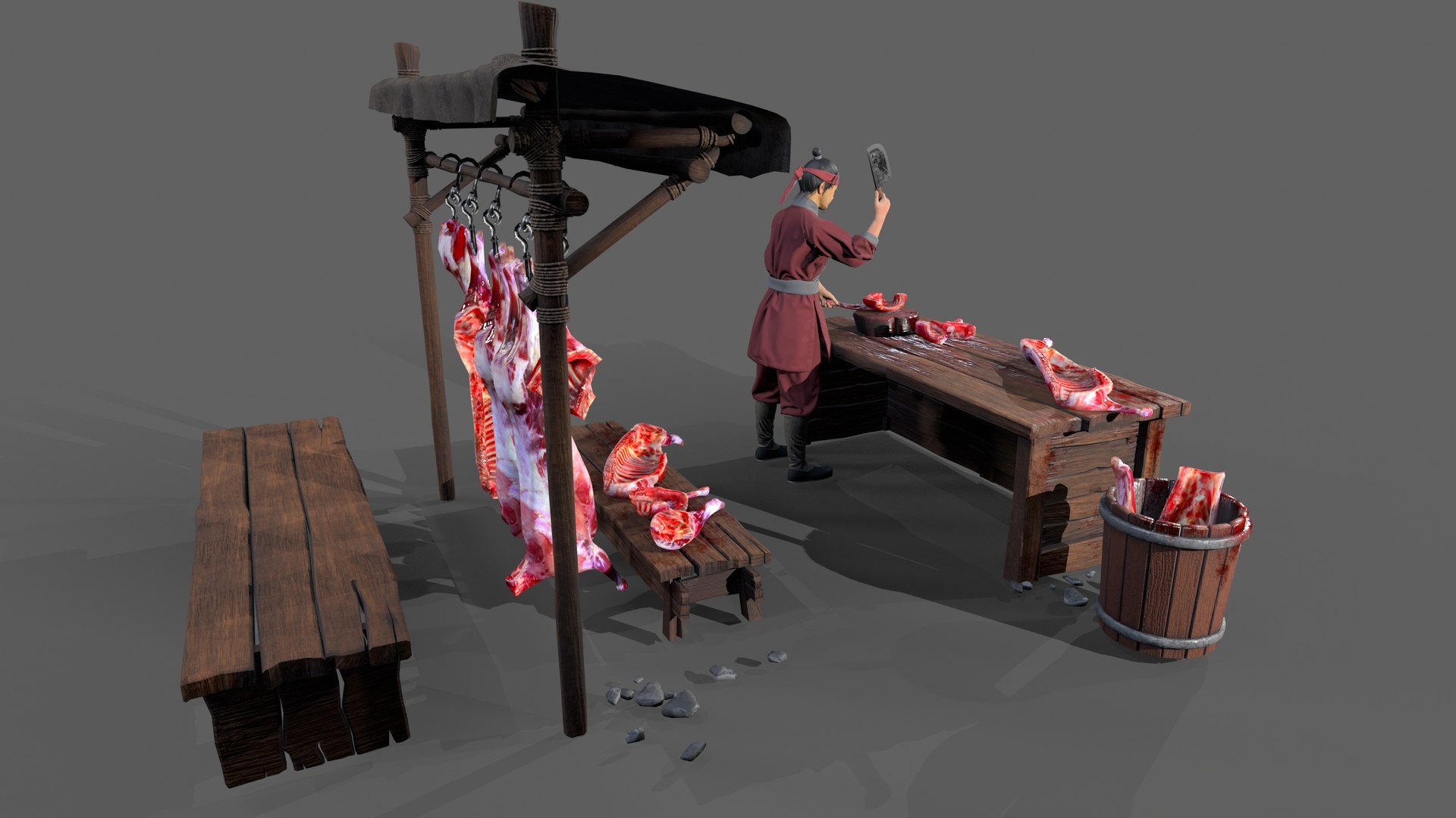 3D Butcher Shop Model - TurboSquid 2238846
