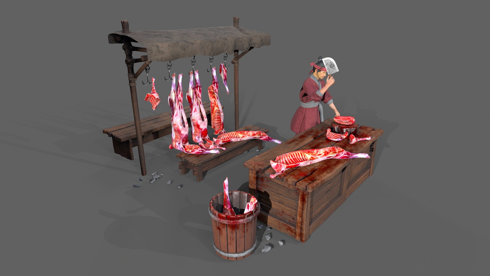 3D Butcher Shop Model - TurboSquid 2238846