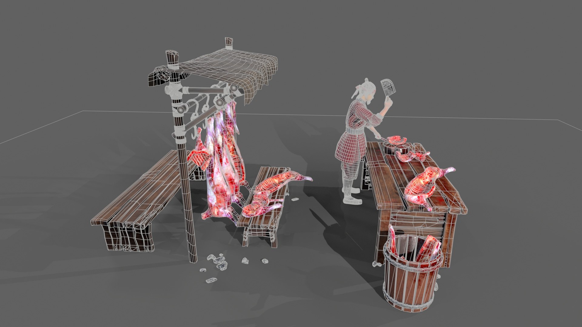 3D Butcher Shop Model - TurboSquid 2238846