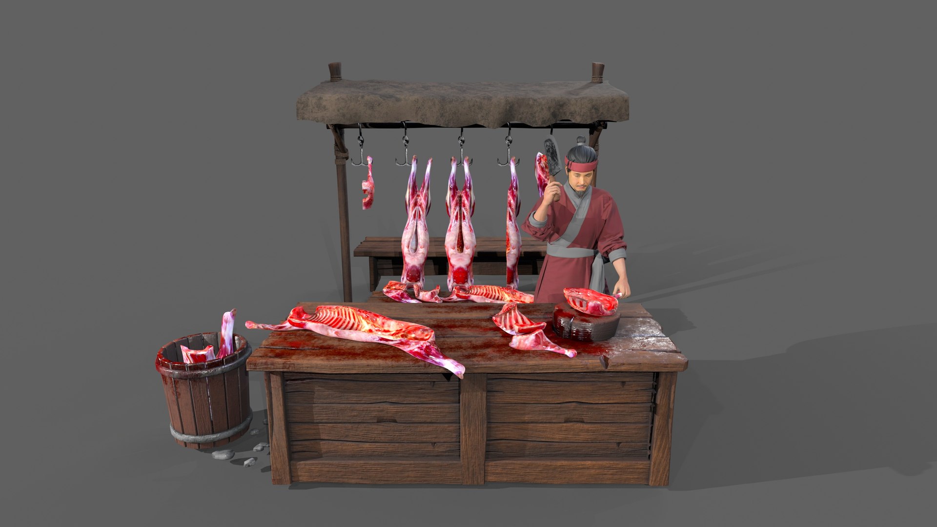 3D Butcher Shop Model - TurboSquid 2238846