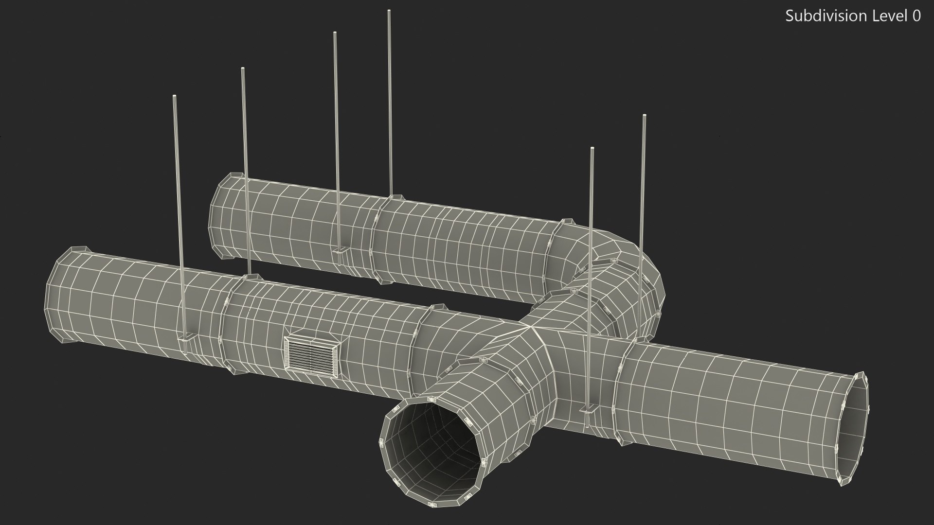 Aluminium air conditioning duct 3D model - TurboSquid 1647090