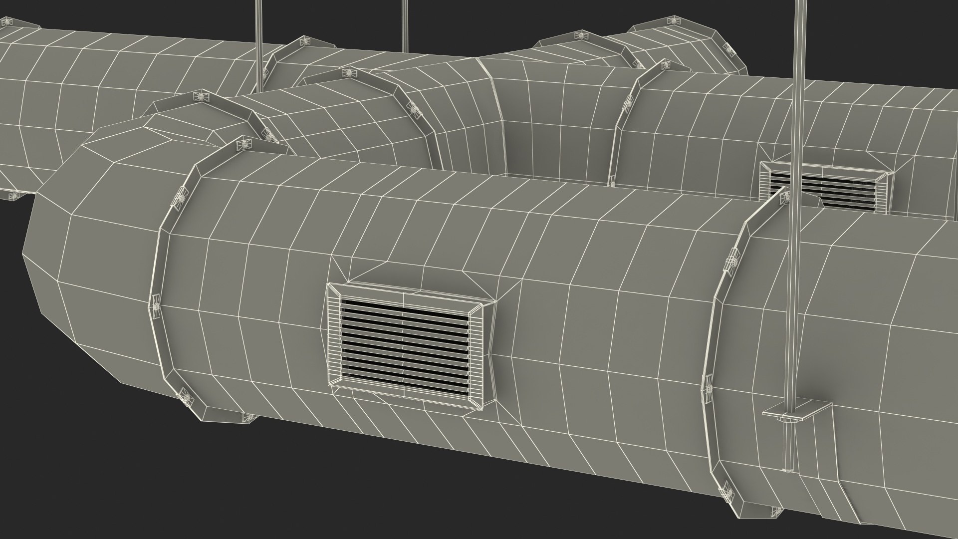 Aluminium air conditioning duct 3D model - TurboSquid 1647090