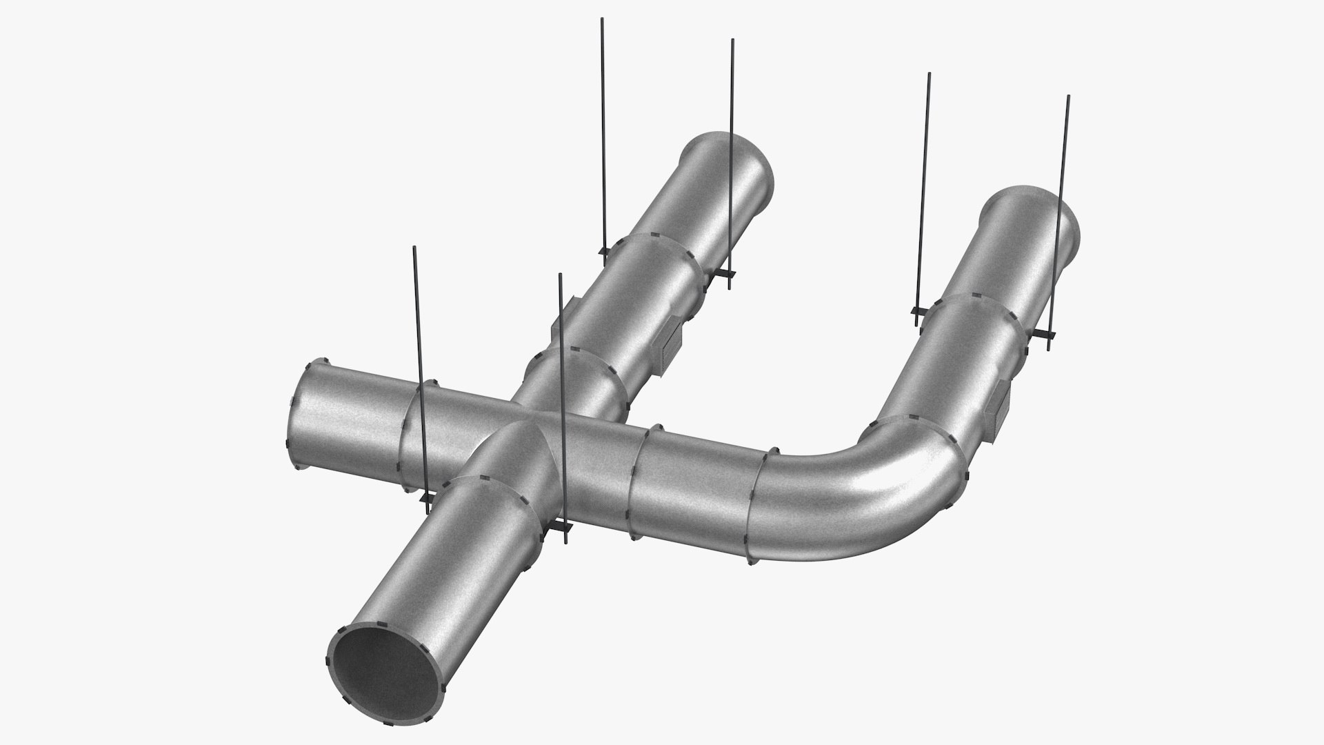Aluminium air conditioning duct 3D model - TurboSquid 1647090