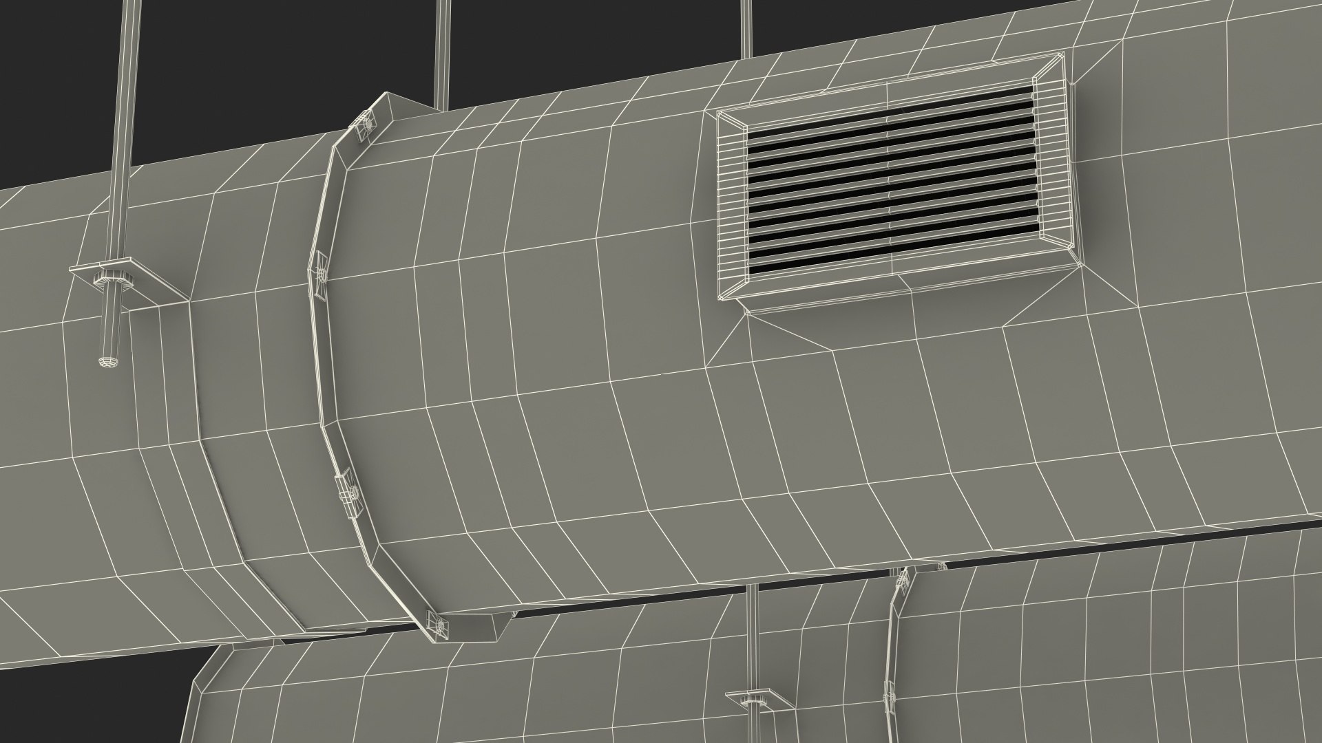 Aluminium air conditioning duct 3D model - TurboSquid 1647090