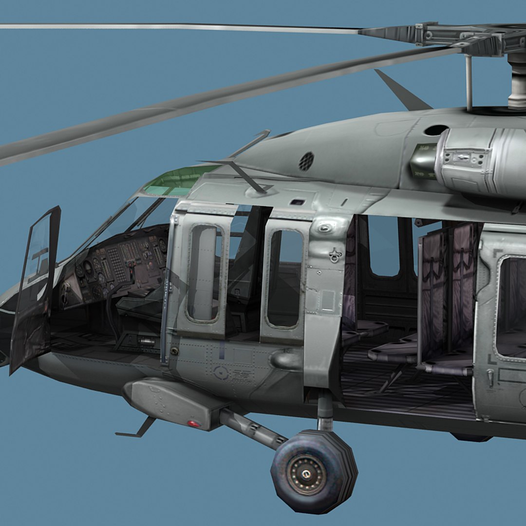 Uh60 Blackhawk Helicopter Cockpit 3d Model